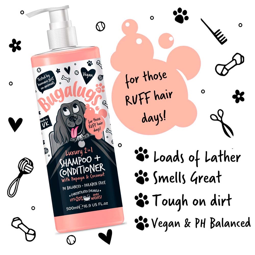 Bugalugs Vegansk Shampoo & Balsam Luxury 2i1 Papaya & Coconut