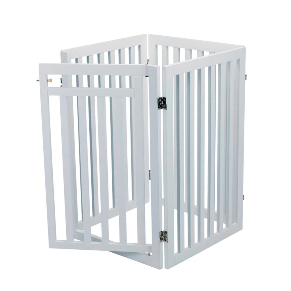 Hunde Gitter Stående Hvidt Træ Med Dør