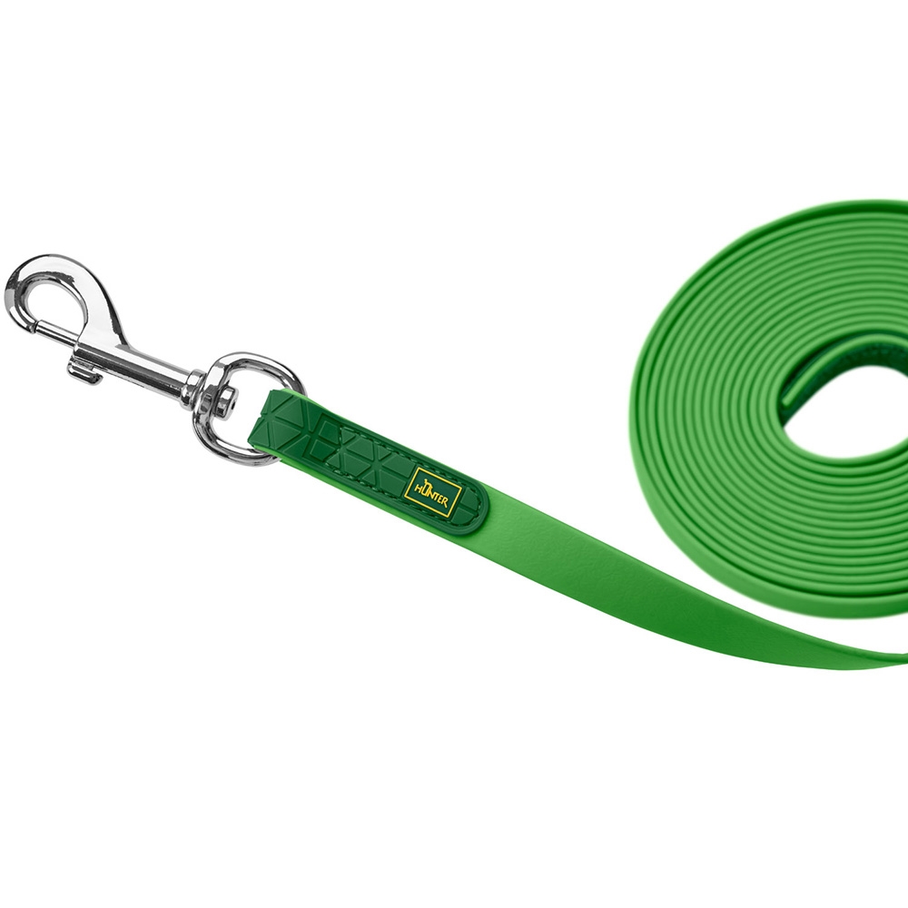 Hunter Convenience Gummi Spor Line Til Hund 5 Meter 1,5mm Grøn
