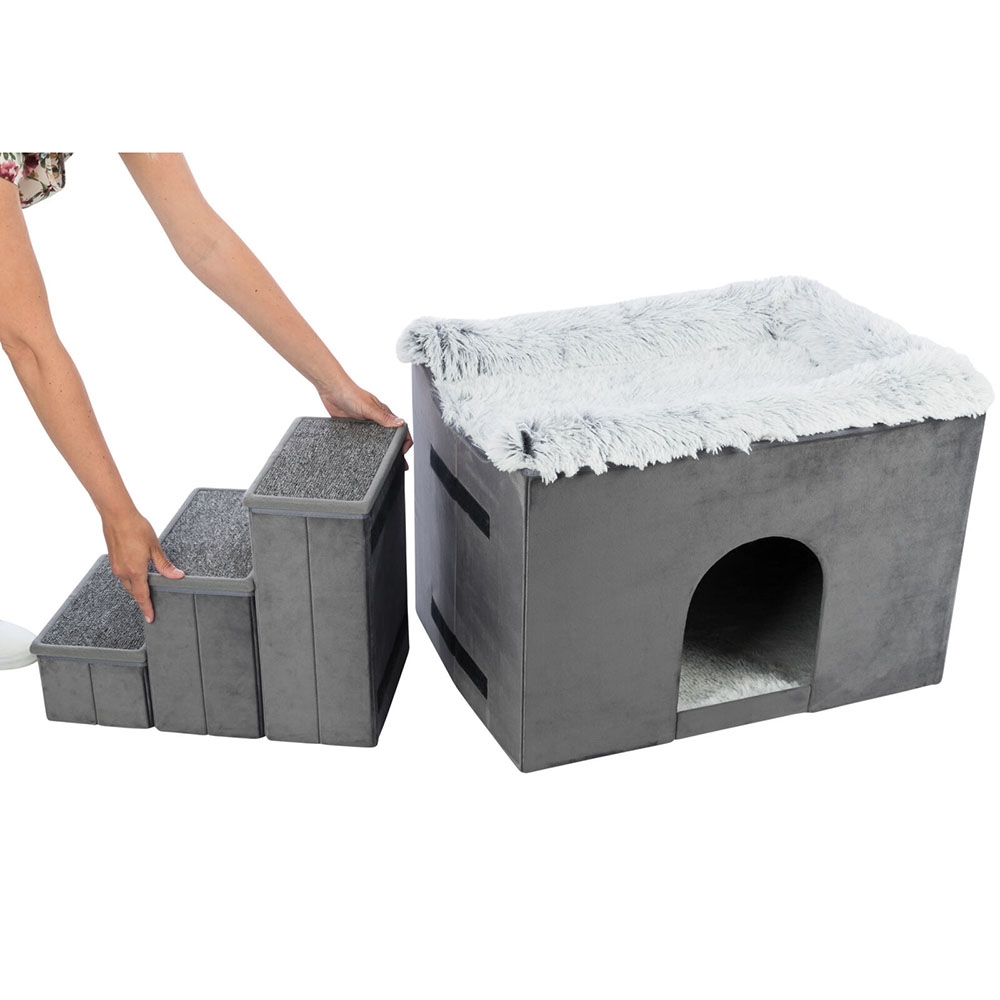 Trixie Harvey Hundehule Med Trappe og Førstesal Op Til 20 Kg Hund