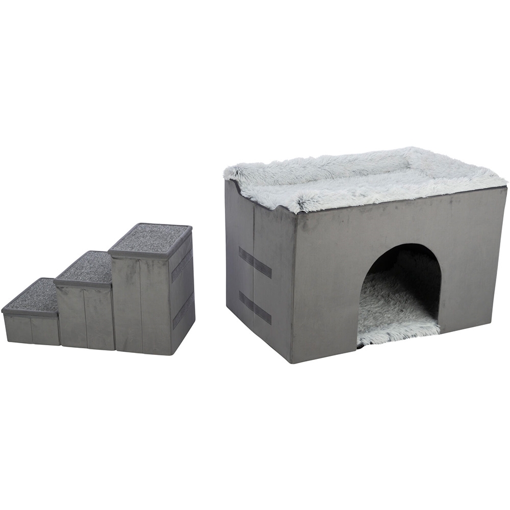 Trixie Harvey Hundehule Med Trappe og Førstesal Op Til 25 Kg Hund