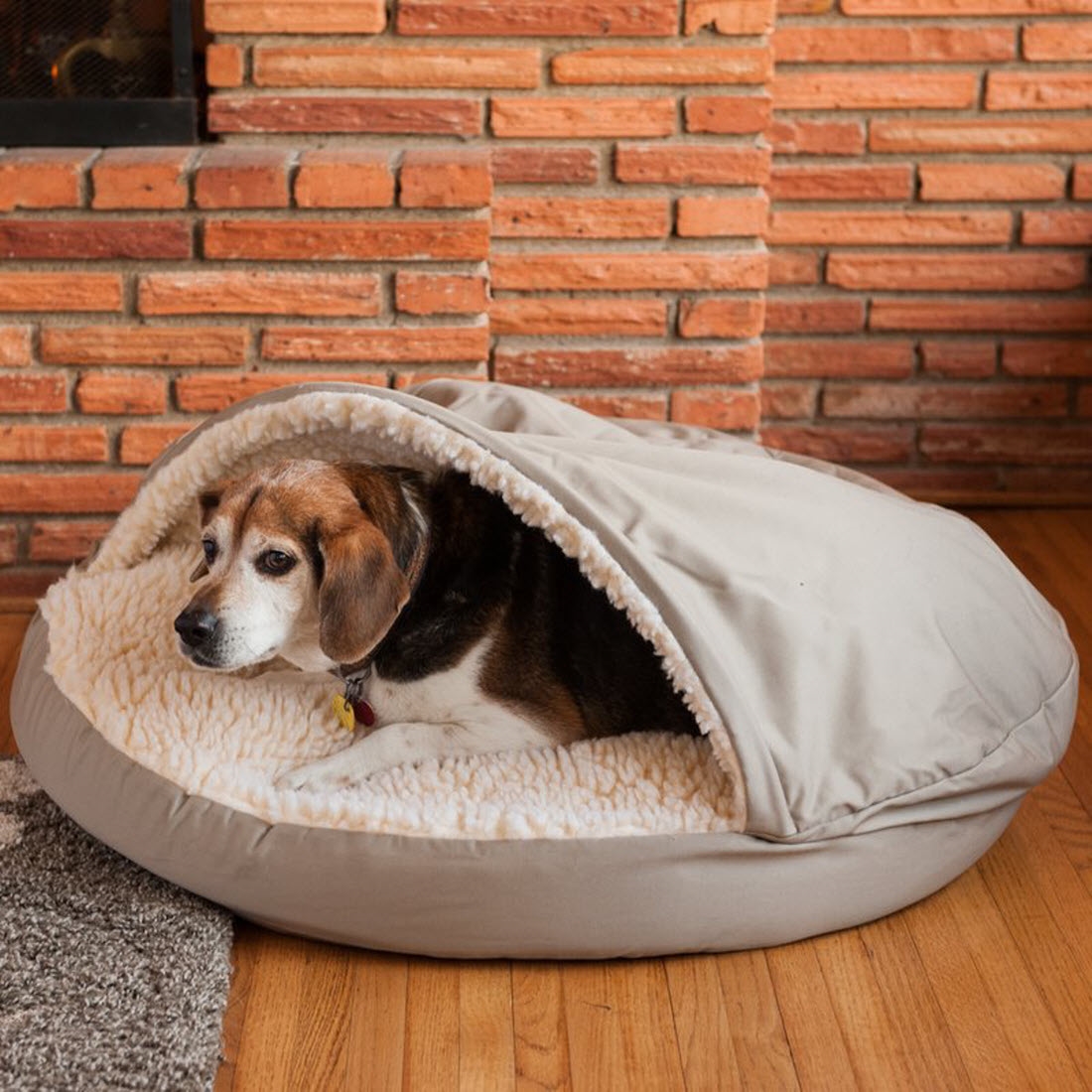 SnooZer Cozy Cave Hundehule LUXURY MICROSUEDE Design Black