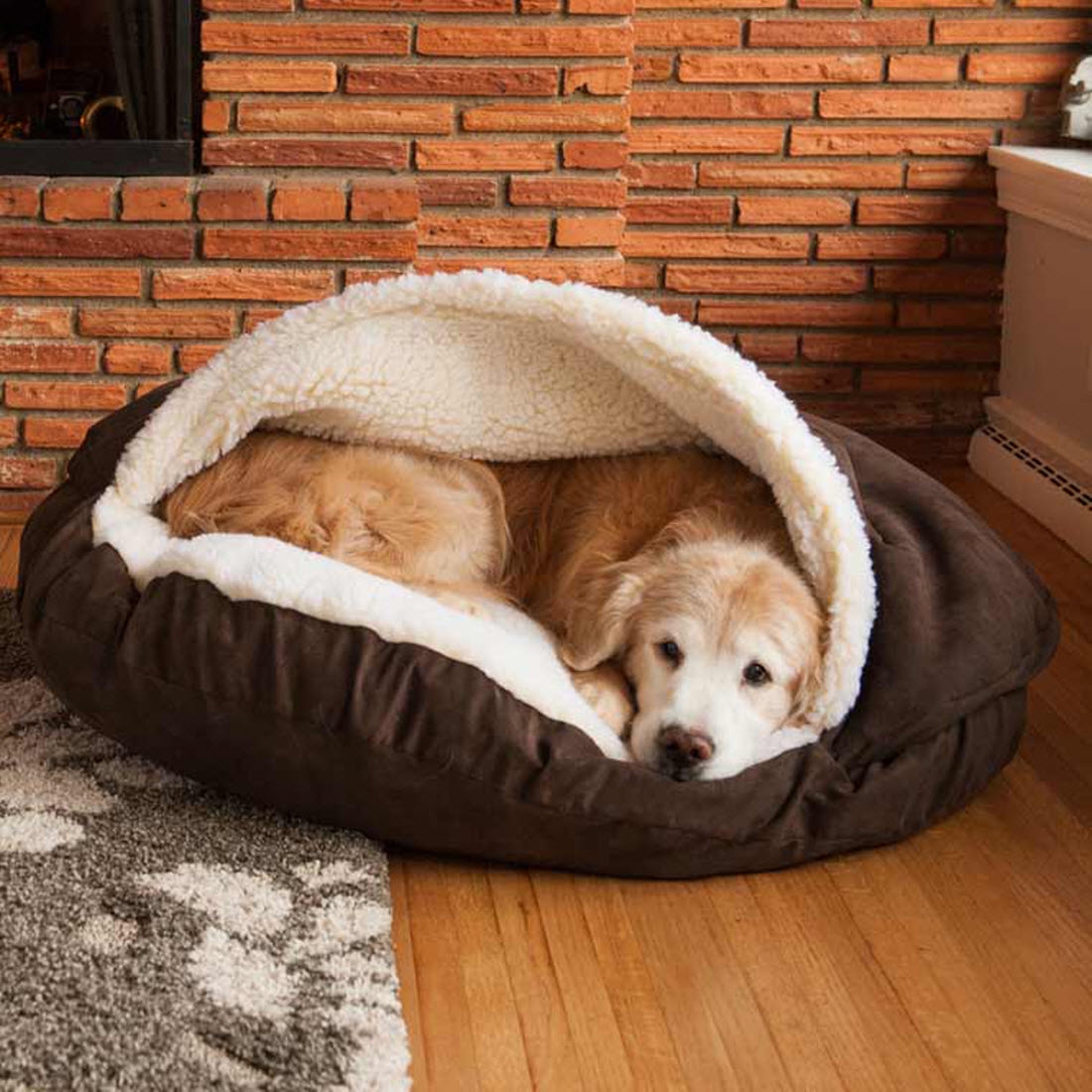 SnooZer Cozy Cave Hundehule LUXURY MICROSUEDE Design Black