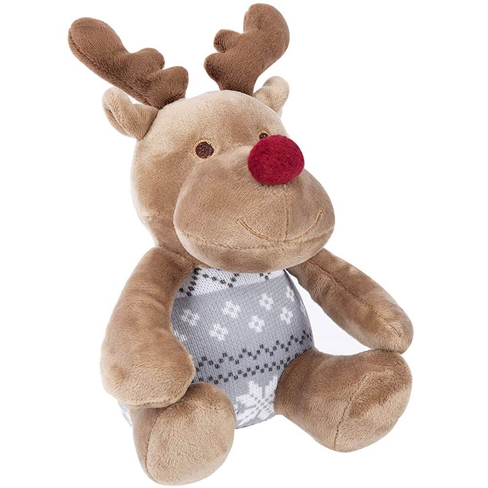 Scruffs Cosy Santa Paws Juletæppe Med Plys Rensdyr Grå